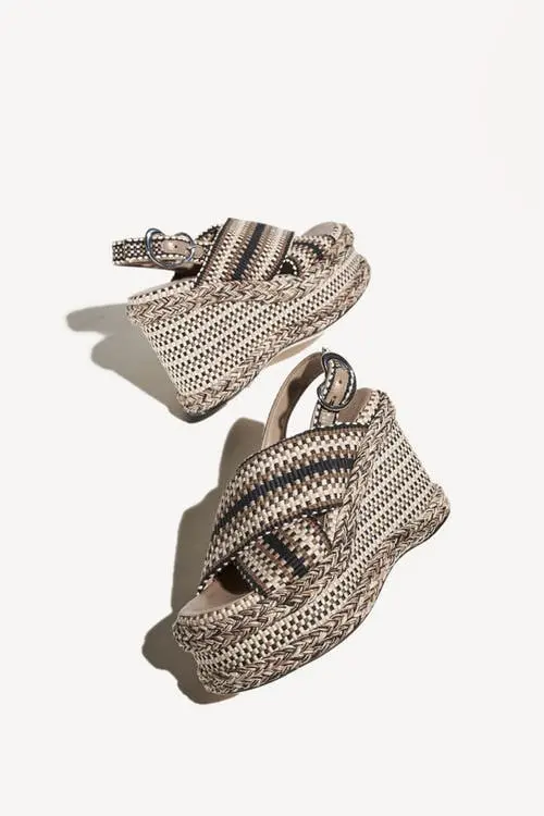 AMAMBAIH Pia Handwoven Platform Sandal With Adjustable Ankle Strap