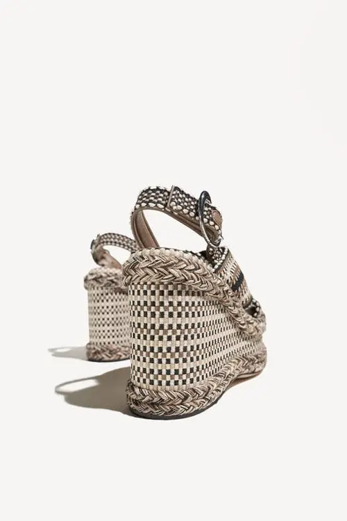 AMAMBAIH Pia Handwoven Platform Sandal With Adjustable Ankle Strap