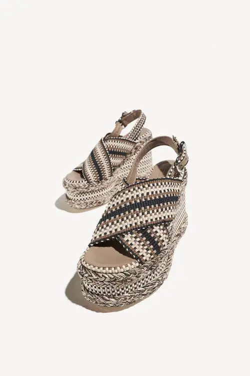 AMAMBAIH Pia Handwoven Platform Sandal With Adjustable Ankle Strap