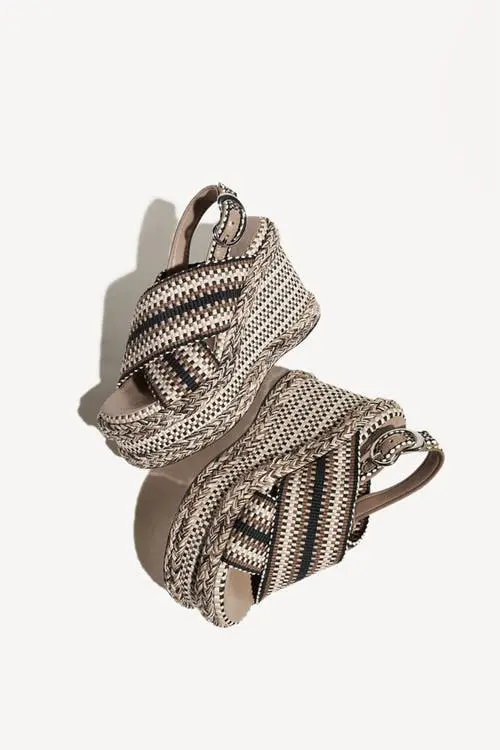 AMAMBAIH Pia Handwoven Platform Sandal With Adjustable Ankle Strap