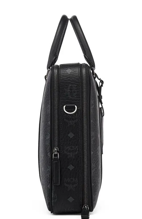 Mcm Klassik Briefcase In Visetos Monogram Canvas