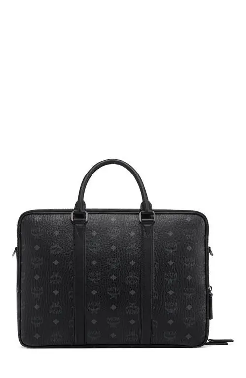 Mcm Klassik Briefcase In Visetos Monogram Canvas