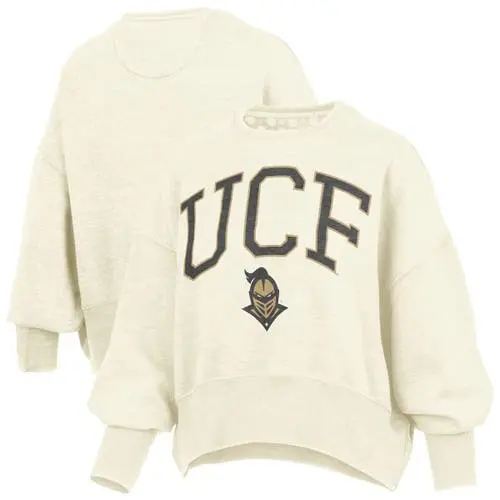 PRESSBOX Ucf Knights Oversized Waist-length Crewneck Sweatshirt - Natural
