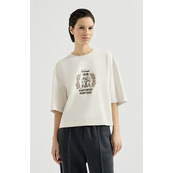 Brunello Cucinelli Cotton Jersey T-shirt With Embroidery