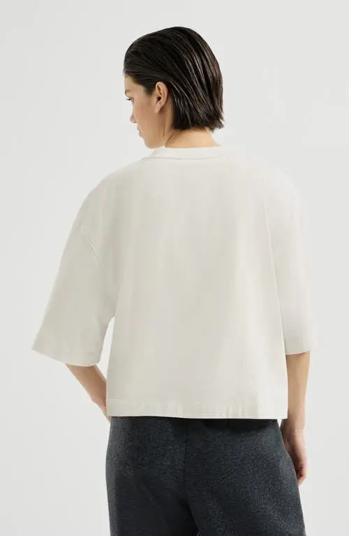 Brunello Cucinelli Cotton Jersey T-shirt With Embroidery