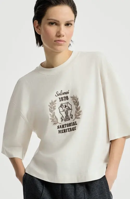 Brunello Cucinelli Cotton Jersey T-shirt With Embroidery