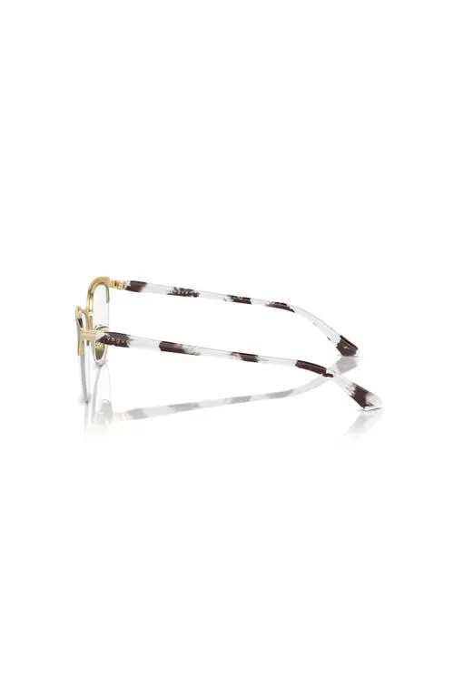 VOGUE EYEWEAR Oval Metal Semi-rim Eyeglasses - Black
