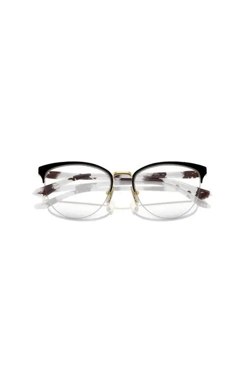 VOGUE EYEWEAR Oval Metal Semi-rim Eyeglasses - Black