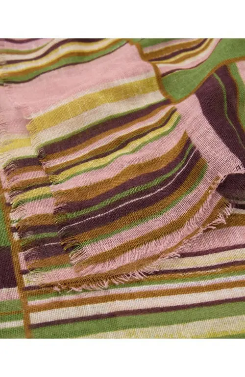 Mango Striped Linen Blend Scarf