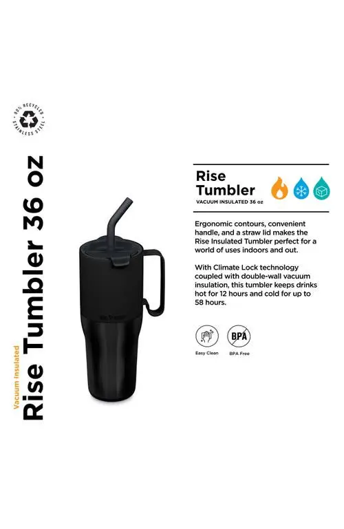 KLEAN KANTEEN 36oz Rise Insulated Tumbler With Straw Lid