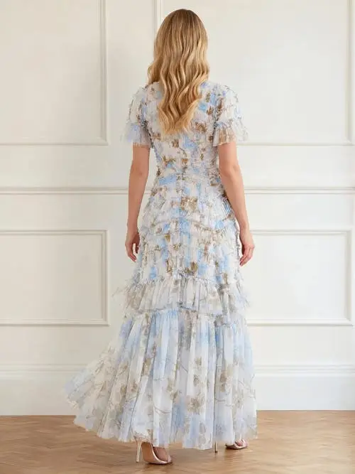 NEEDLE & THREAD Wisteria Valentine Ruffle Gown