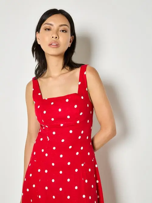 APRICOT Square Neck Midi Dress
