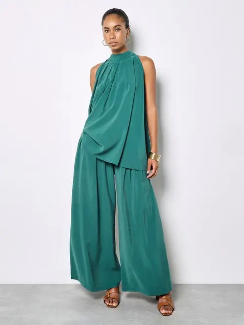 APRICOT Pleat Detail Tunic Top - Teal