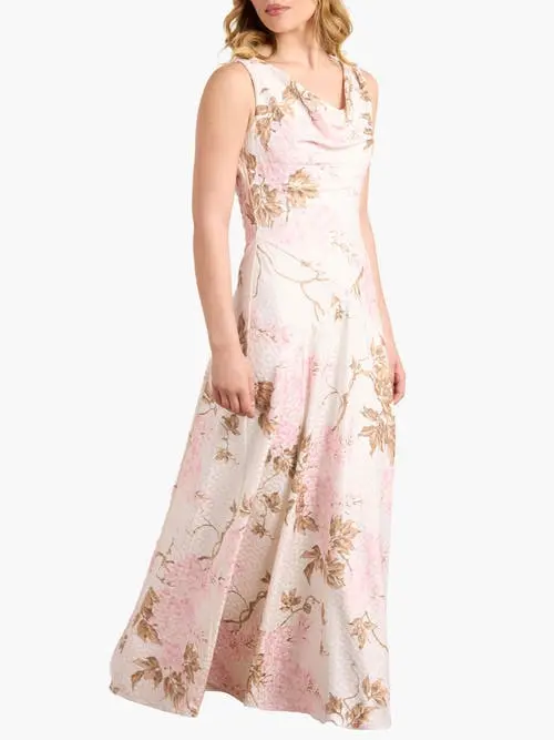 NEEDLE & THREAD Wisteria Jacquard Cowl Neck Gown