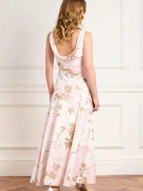 NEEDLE & THREAD Wisteria Jacquard Cowl Neck Gown
