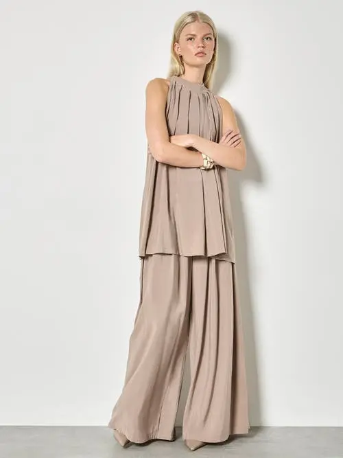APRICOT Pleat Detail Super Wide Trouser