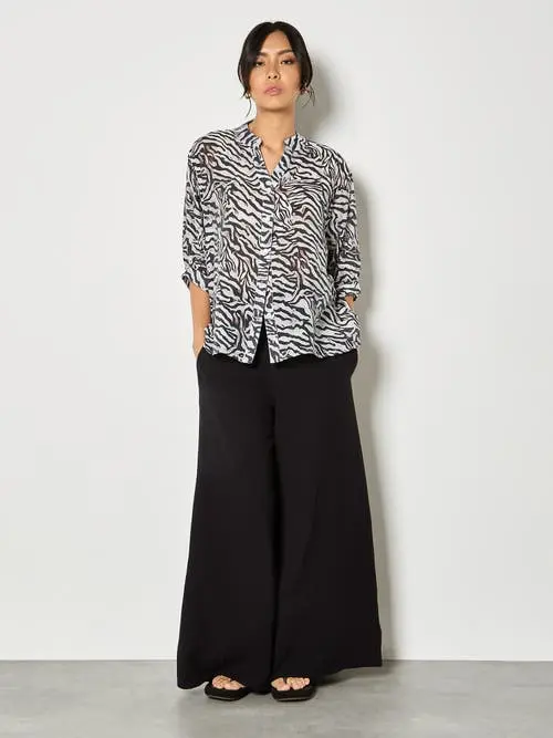APRICOT Oversized Semi-sheer Blouse