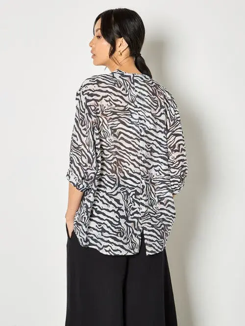 APRICOT Oversized Semi-sheer Blouse