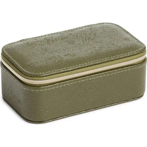 Nordstrom Rectangle Zip Jewelry Box - Olive Texture