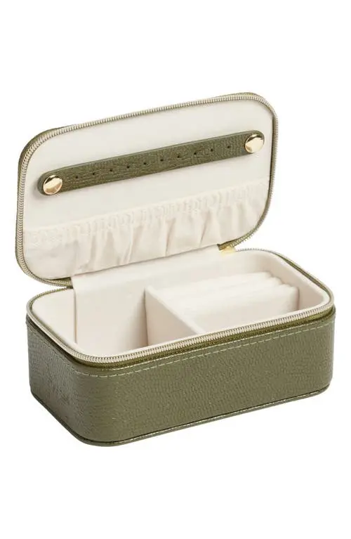 Nordstrom Rectangle Zip Jewelry Box - Olive Texture