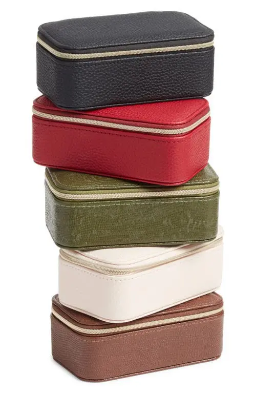 Nordstrom Rectangle Zip Jewelry Box - Olive Texture