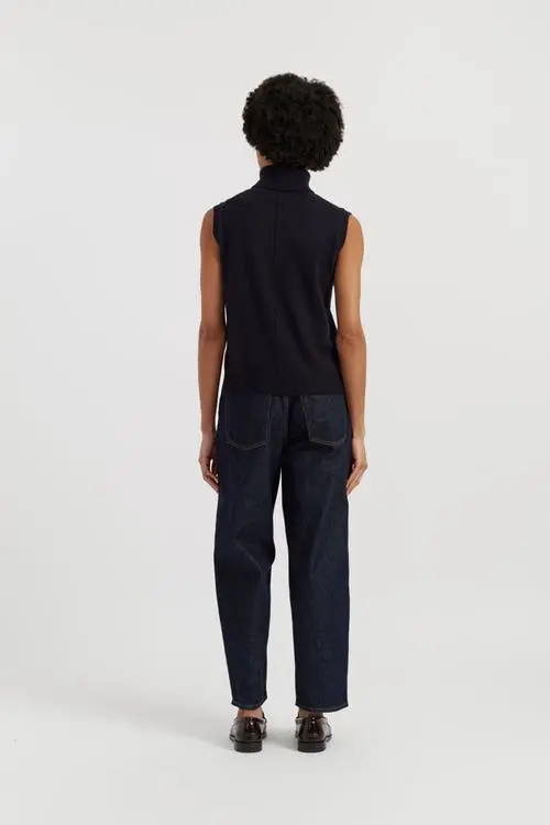 Chinti & Parker Wool-cashmere High-neck Tank - Navy