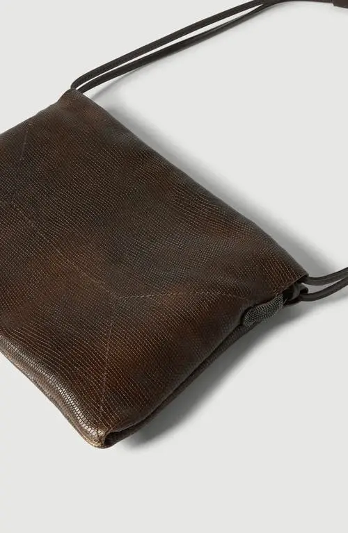 Brunello Cucinelli Pouch Bag In Lizard-effect Calfskin
