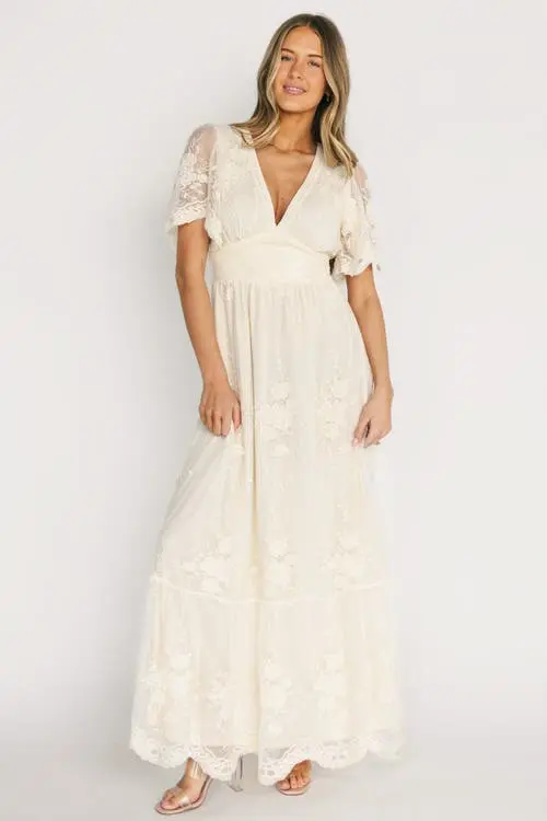 BALTIC BØRN Rosalia Lace Maxi Dress - White