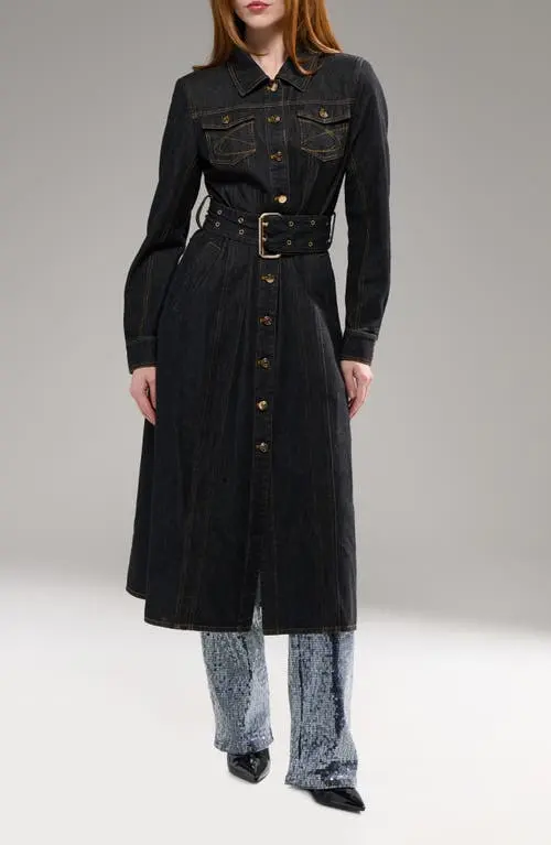 AZALEA WANG Evessa Denim Trench Coat