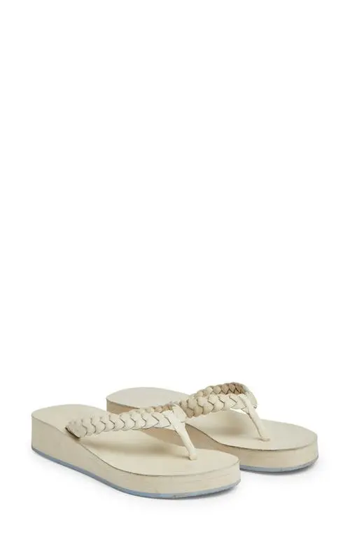 HARI MARI Braided Platform Flip-flops - Ecru