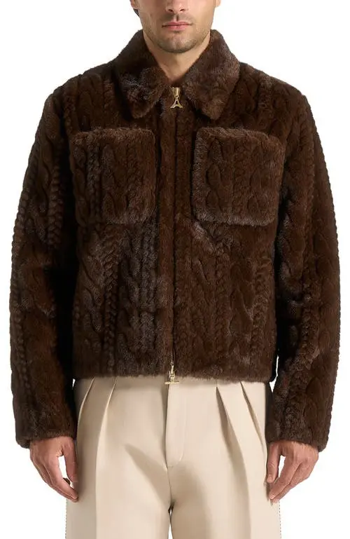 Manière De Voir Plush Cable Embossed Jacket