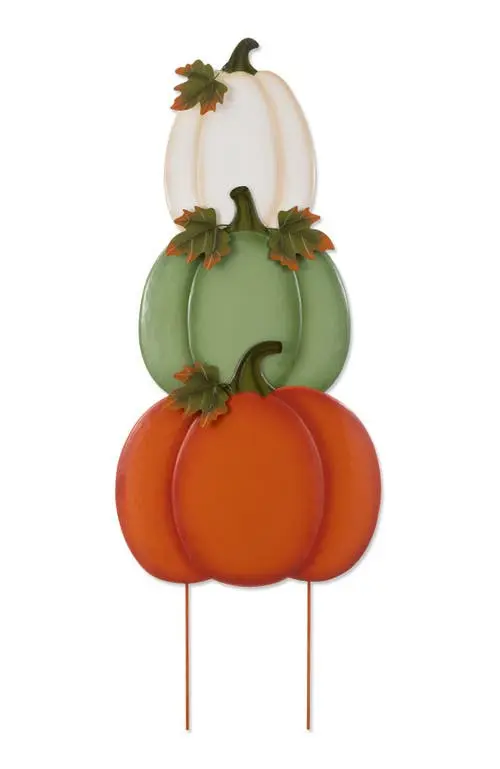 GLITZHOM Set Of 3 Fall Stacked Pumpkin Yard Stakes