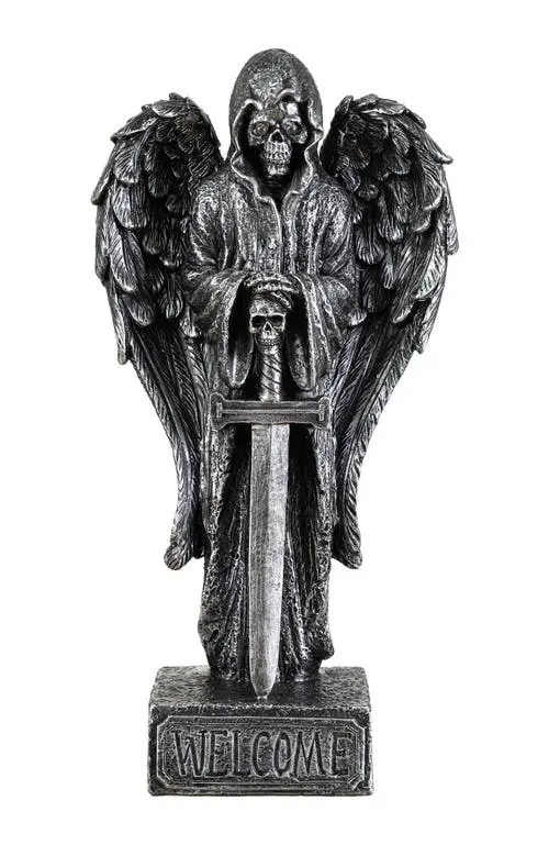 GLITZHOME Halloween Lighted Resin Grim Reaper Skulls Candles Table Decor With Timer