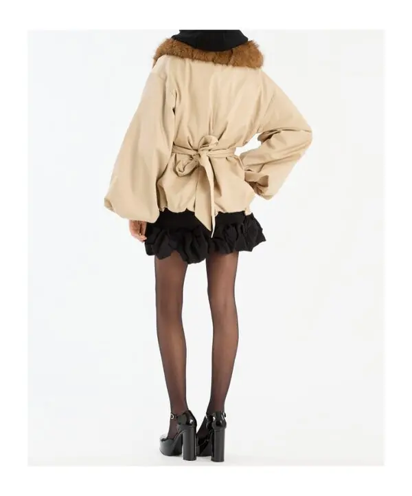 ROTATE BY BIRGER CHRISTENSEN Faux Fur Collar Jacket