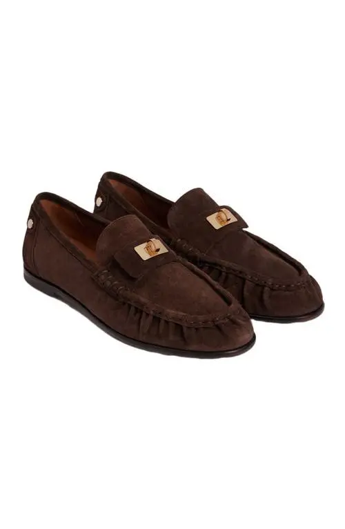 Sandro Suede Loafers With Clasp