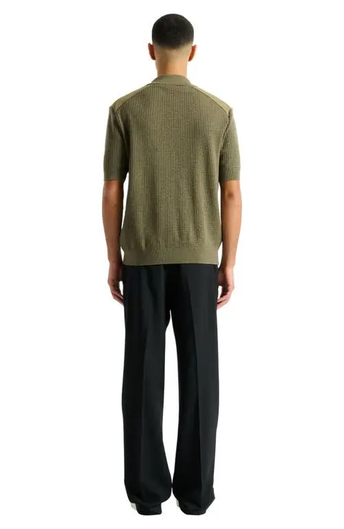 Balmain Vintage Utility Ribbed Knit Polo