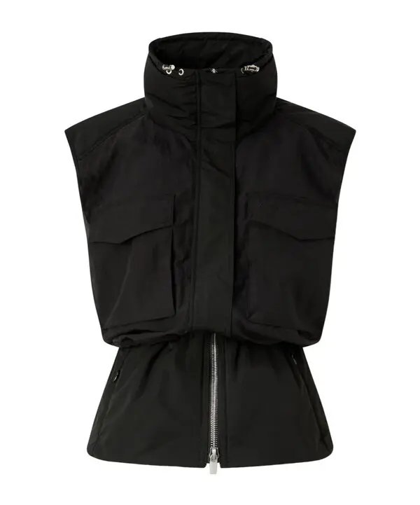 Pinko Sleeveless Drawstring Down Jacket - Black