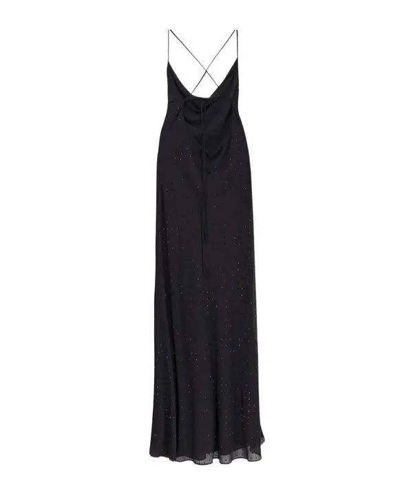 Pinko Drapped Embellished Cowl-neck Dress