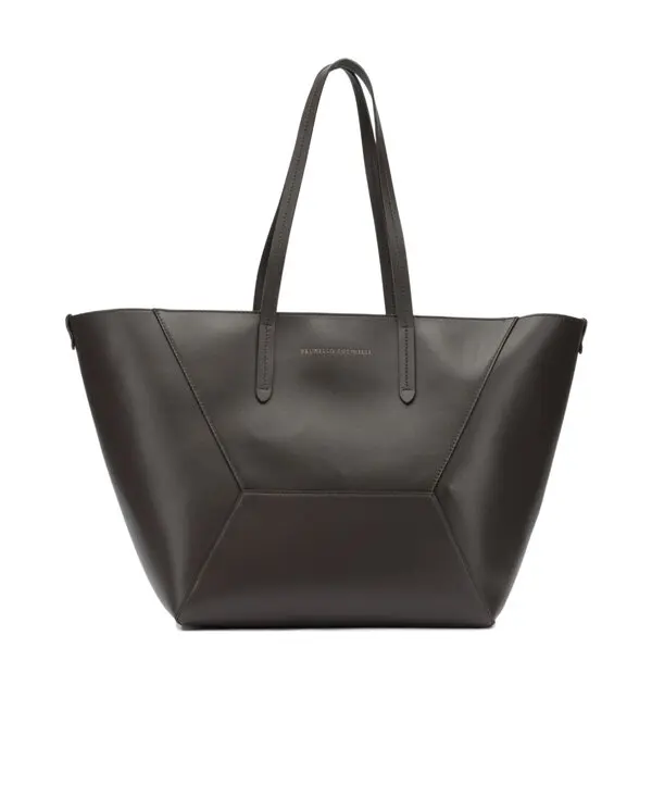 Brunello Cucinelli Bc Duo Bag In Calfskin With Monili - Black