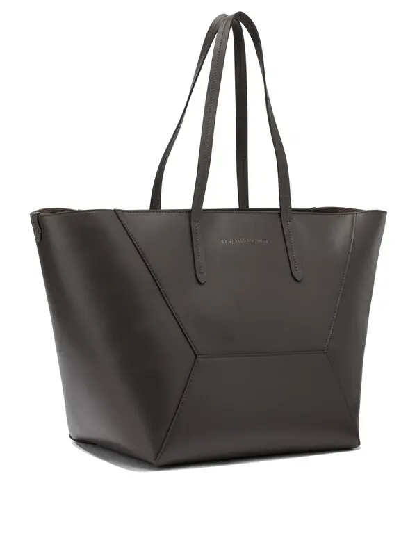 Brunello Cucinelli Logo Detail Tote - Black