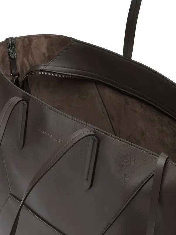 Brunello Cucinelli Logo Detail Tote - Black
