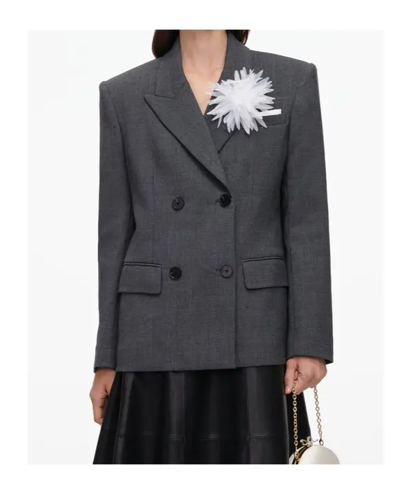 SELF-PORTRAIT Double Breasted Flower Blazer