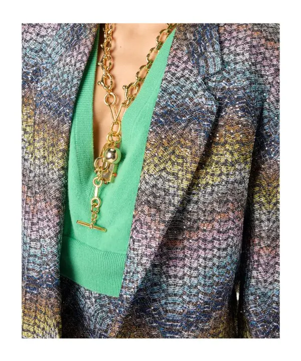 Missoni Sequined Zigzag Single-breasted Blazer