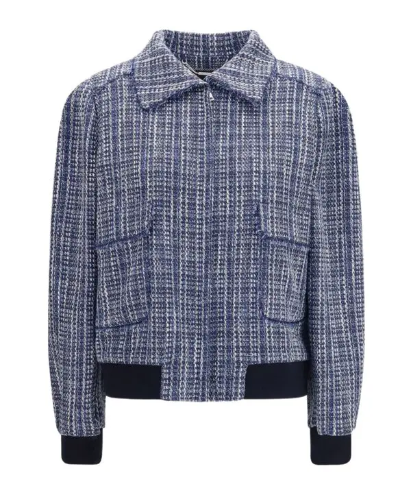 Kiton Zip-up Textured Tweed Jacket