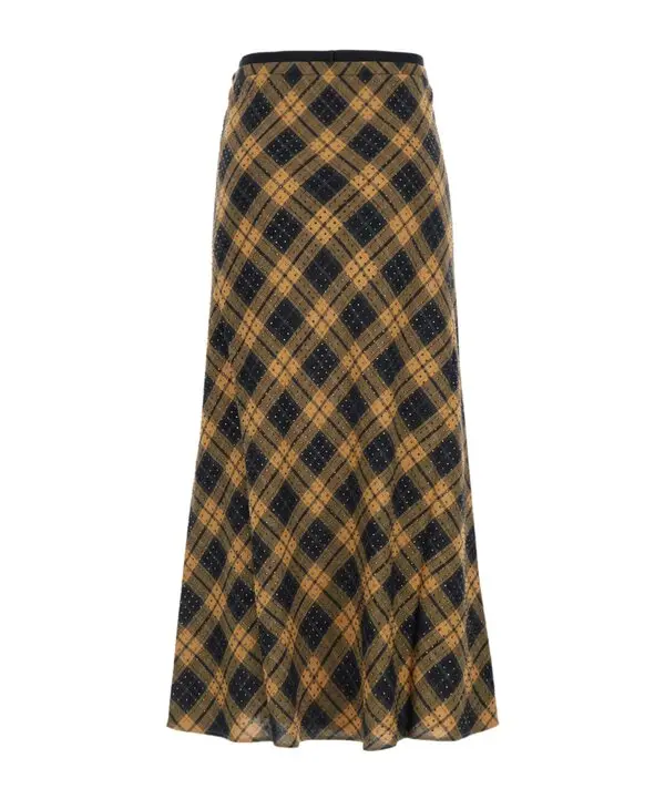 Pinko Plaid Skirt - Yellow