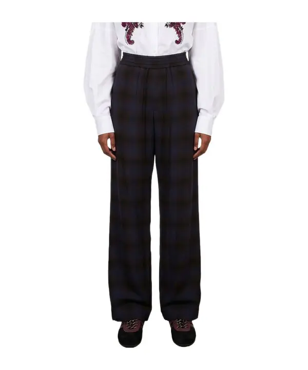 Dries Van Noten Checked Straight-leg Trousers