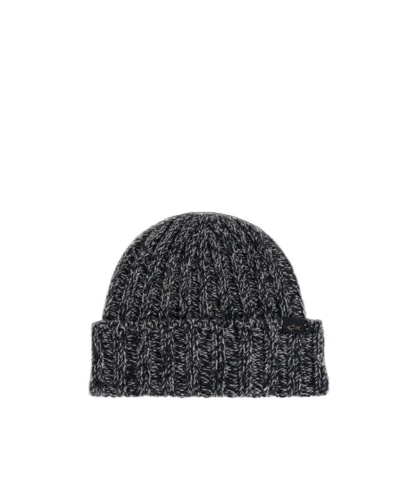 Paul & Shark Ribbed Knit Beanie Hat