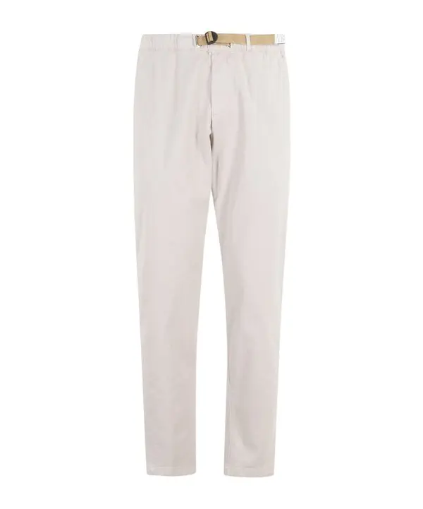 WHITE SAND Casual Trousers With Belt Loops - White