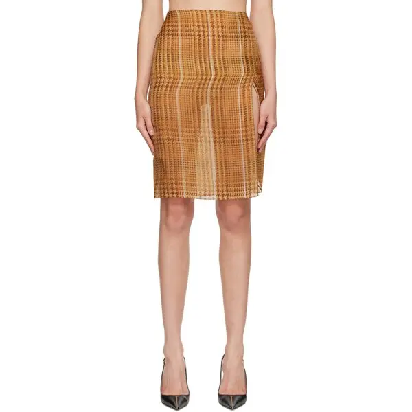 MUGLER Wrap Skirt - Brown