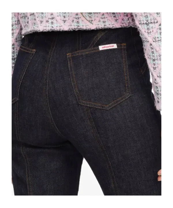 SELF-PORTRAIT High Waisted Denim Jeans